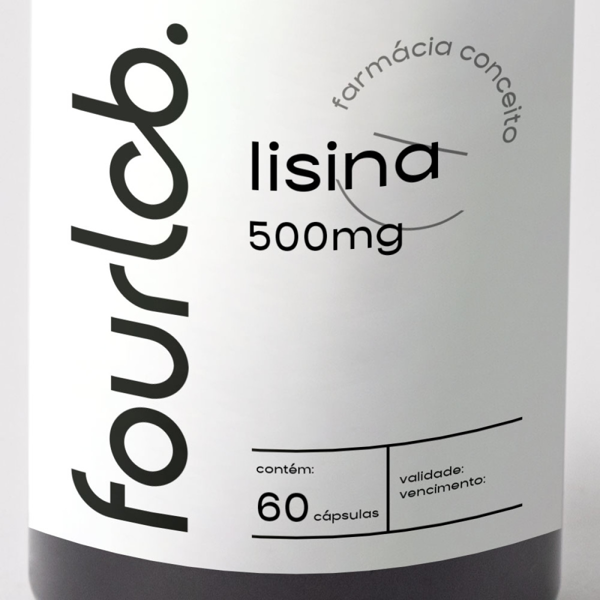Lisina 500mg - 60 cápsulas - Desempenho físico | Fourlab